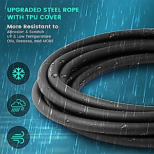 FEECCO 1/2 lb Weighted Jump Rope for Boxing, Cardio, Crossfit Workout, 8~11ft Range Adjustable Length Steel Ropes with Ball Bearings and Metal Handles, Suitable for Men and Women