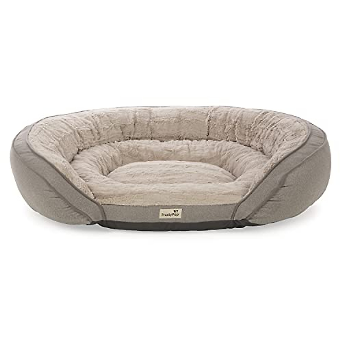 TrustyPup Snuggle Soother Bolstered Couch Cuddler Memory Foam Pet Bed - Gray, Extra Large
