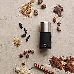 Microplane Manual Spice Mill - Cinnamon Grinder and Nutmeg Grater (Stainless Steel)