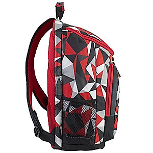 FUEL Top Load Sport Unisex Hiking Camping Carry On Luggage Backpack Bag, for Work, Outdoors, Gym, Red Geo
