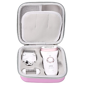 FBLFOBELI EVA Hard Storage Carry Case Compatible with Braun Silk-épil 9 9-890/Silk-épil 9 9-720/Silk-épil 9 9-880 Epilator Facial Hair Removal (Pink)