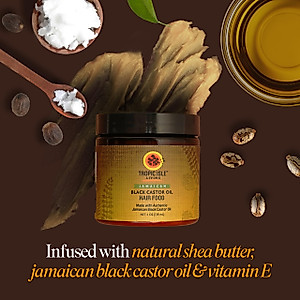 All Natural Black Castor Oil Hair Food | moisturize, thicken, strengthen & increase hair growth | Traditional Handmade Jamaican Black Castor Oil | Strong hair roots, scalp & hair growth - 4oz