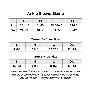 Tommie Copper Core Compression Ankle Sleeve, Unisex, Men & Women, Breathable Support Sleeve for Everyday Joint & Muscle Support - Black, Large