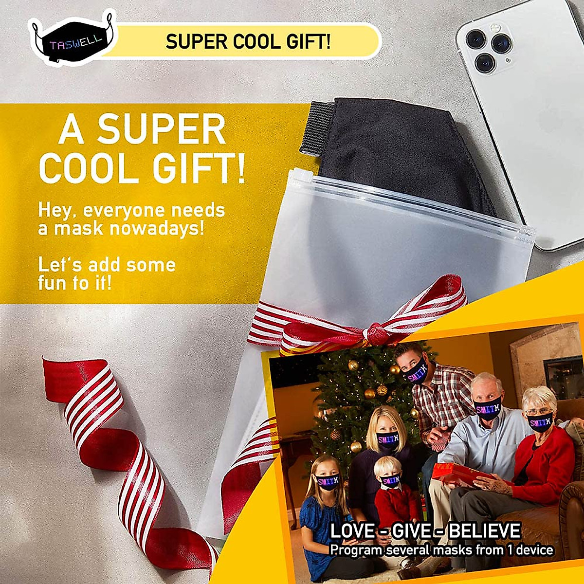 LED Smart Mask | Custom Mask with Bluetooth Mask Face Cover Talking Electric Mask | Digital Mask Christmas LED Mask | Customizable Halloween LED Bluetooth Mask | LED Bluetooth Electronic Mask