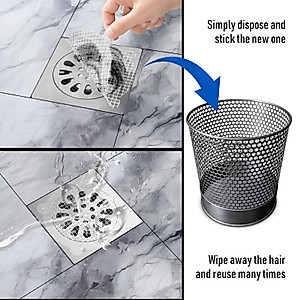 JINSILU,50 Pack,Disposable Shower Drain Hair Catcher Mesh Stickers,Shower Hair Drain Catcher,Drain Cover