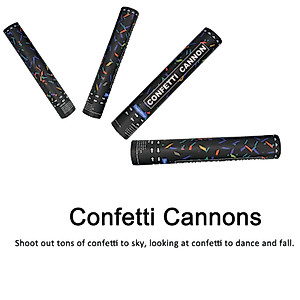 Biodegradable Confetti Cannon Party Poppers - 5 Pack Party Poppers Confetti Shooters for Birthday Graduation Wedding New Years Eve Celebration Office Prank, Large Confetti Cannon