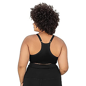 Sublime Hands Free Busty Sports Pumping & Nursing Bra | Patented All-in-One Pumping Bra for F,G,H,I Cups (Black, 2X-Busty)