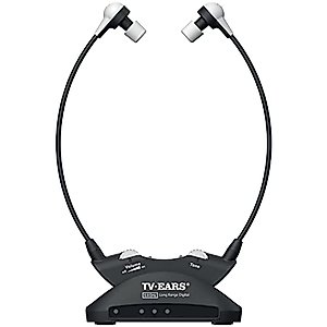 TV Ears 5.8 Digital Wireless Headset System - Long Range, Personal Volume Control, Quiet to Loud, Supports All TVs, Ideal for Seniors & Hearing Impaired, Plug N' Play, No Audio Delay, Dr Rec - 22741