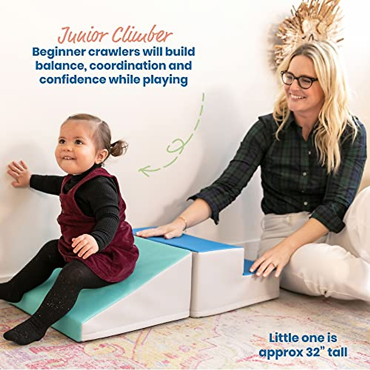 ECR4Kids SoftZone Junior Little Me Climb and Slide, Beginner Climber, Contemporary, 2-Piece