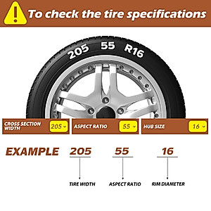 QIYISS Snow Chains, Tire Chains for SUV Car Pickup Trucks, Universal Adjustable Emergency Traction Chains, Tire Width 195 205 215 225 235 245 255 265MM 8pack