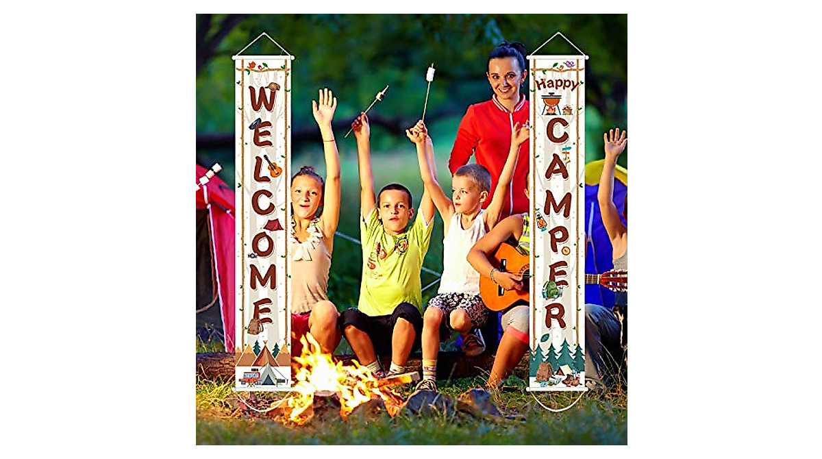 Camping Party Decorations Welcome Banner Set - Perfect for Outdoor Events