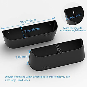 Yocice Wall Mounted Shoes Rack 4Pack with Sticky Hanging Strips, Plastic Shoes Holder Storage Organizer,Door Shoe Hangers (SM03-Black-4)