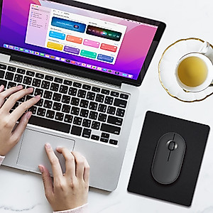 Cyanbone Small Mouse Pad 3 Pack, Mini Mouse Pads for Wireless Mouse and Laptop Computer, Portable Mousepad with Non-Slip Rubber Base & Waterproof Surface - Black -5.5 x 7 in