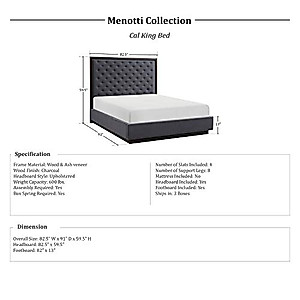 Lexicon Menotti Fabric Upholstered Bed, Cal King, Graphite