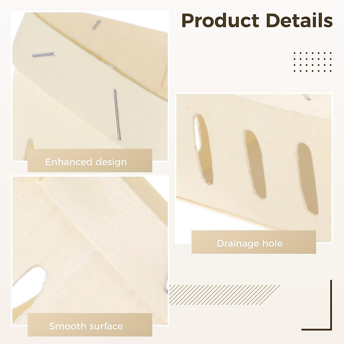 Tideme 30 Pcs Mini Wooden Baskets 4 x 4 x 2.6 Inch Square small Berry Basket Woven Vented Storage Container Harvest Basket for Picking Fruit, Crafts, Gifts (Log Color)