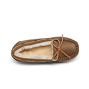 DREAM PAIRS Boys Girls KSL211 Slippers Faux Fur Indoor Outdoor Moccasin Kids House Shoes Size 3 Chesnut