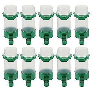 NUOBESTY Automatic Bird Water Dispenser, 10pcs Bird Feeder Drinker Waterer for Pigeon Quail Lovebirds Parrot Drinking Bottle |7X8.5CM