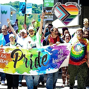 Pride Pins YOU CAN BE YOURSELF WITH ME Enamel LGBT Lapel Pin Gay Irregular Heart Rainbow Brooch Trans pride Badge Pins Decoration for Clothes and Bags 1Pcs