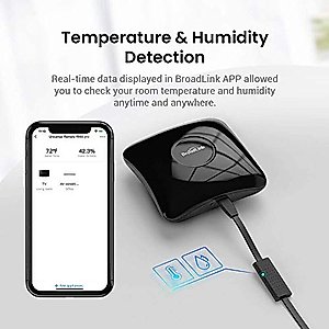 Broadlink RM4 pro Smart IR/RF Remote Control Hub with Sensor Cable-WiFi IR/RF Blaster for Smart Home Automation, TV, Curtain, Shades Remote, Works with Alexa, Google Assistant, IFTTT (RM4 pro S)