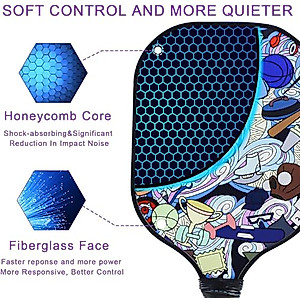 MYKUJA Pickleball Paddles Set of 2 |Fiberglass Pickleball Paddles with 4 Pickleball Balls,1 Pickleball Bag|Pickle Ball Paddles |Pickleball Gifts for Beginners(Youth Pickleball Paddles)