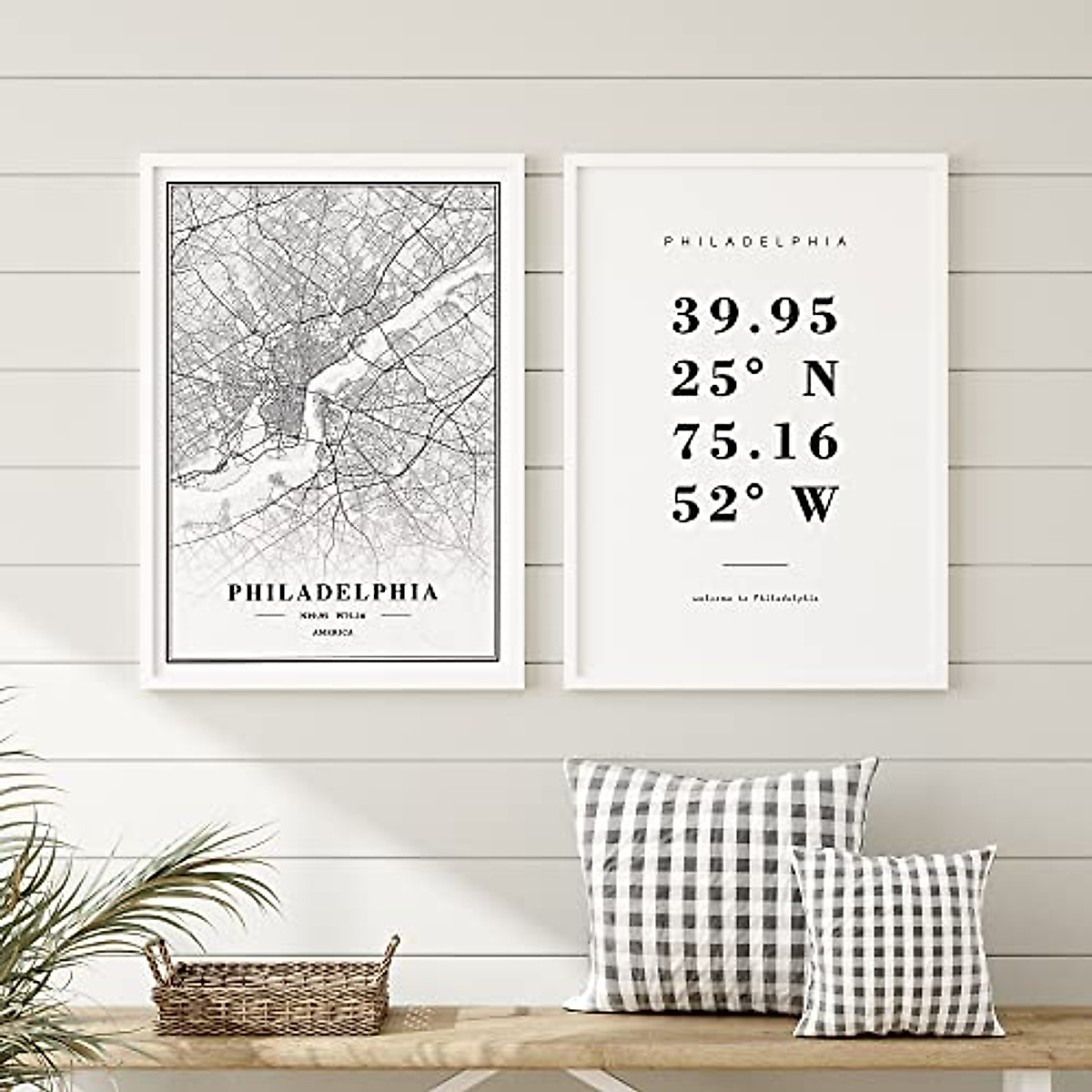 Dear Mapper Philadelphia United States View Abstract Road Modern Map Art Minimalist Painting Black and White Canvas Line Art Print Poster Art Print Poster Home Decor (Set of 3 Unframed) (16x24inch)