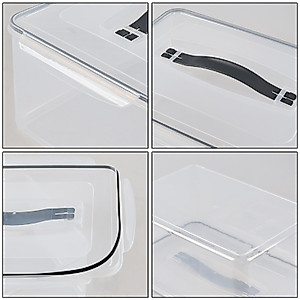 CadineUS 6 Pack 14.5 L Airtight Food Containers, Clear Plastic Storage Box with Seal Circle Lid