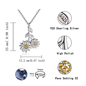 Sunflower Dual Urn Pendant Necklace 925 Sterling Silver Hold Two keepsakes Cremation Jewelry for Ashes Necklace You are my sunshine Memorial Always in My Heart Memory Necklace Gift