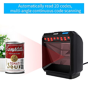 2D Desktop omnidirectional Barcode Scanner.Hands-Free USB Wired QR Barcode Reader Capture Barcodes from Mobile Phone Screen, Automatic Image Sensing Barcode Scanner