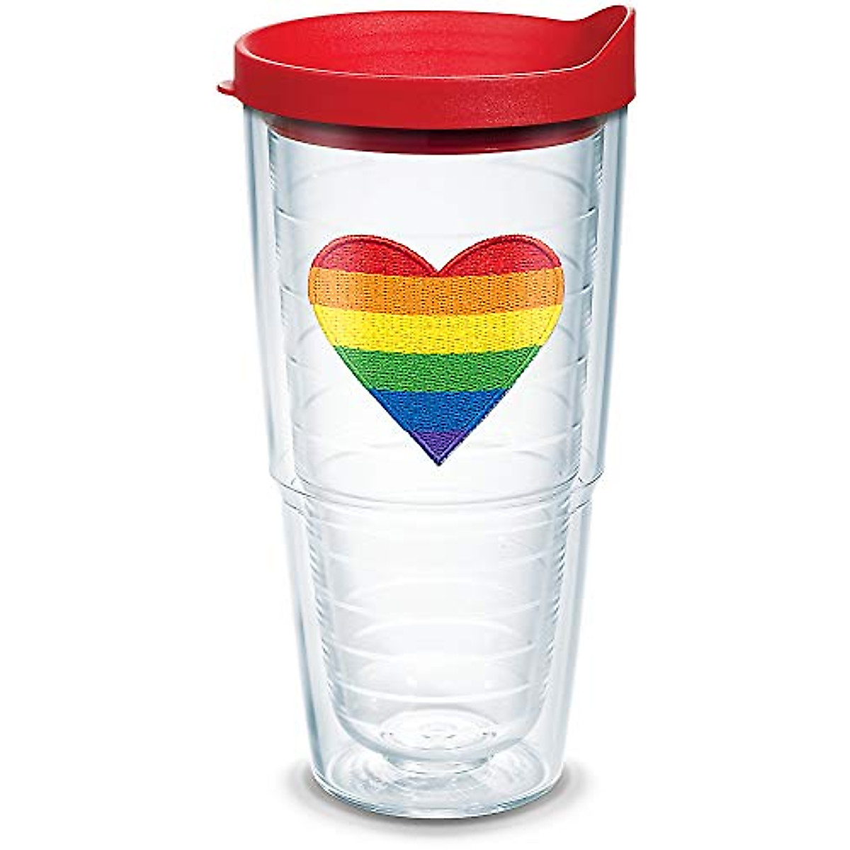 Tervis Pride Heart Made in USA Double Walled Insulated Tumbler Travel Cup Keeps Drinks Cold & Hot, 24oz, Classic