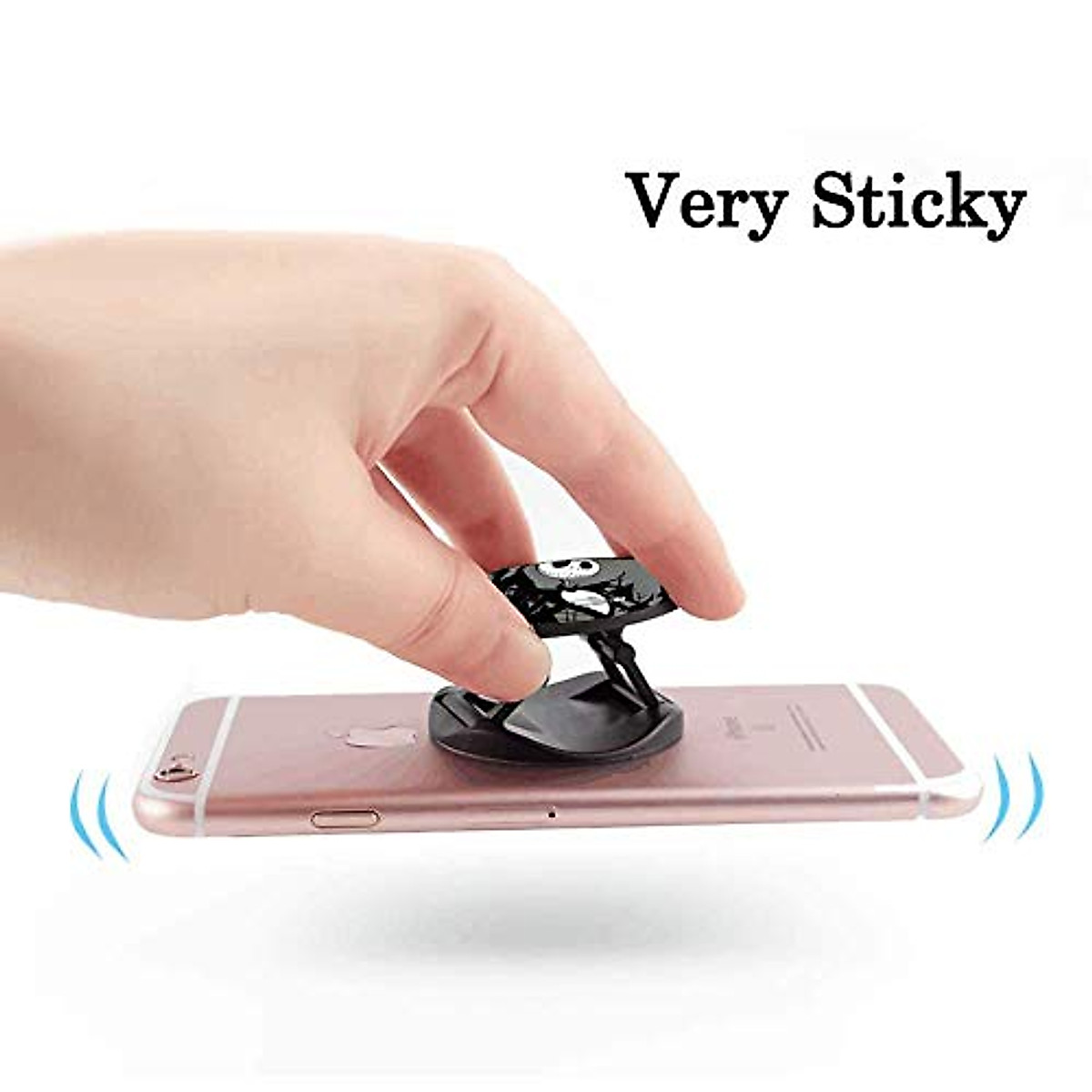 Cell Phone Finger Stand Holder, Jack Skellington Grip Foldable Phone Mount Expanding Kickstand Compatible with All Tablets and Smartphones