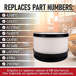 Replacement Air Filter - Compatible with Chevrolet and GMC Vehicles - Silverado 2500 HD Classic, 3500 HD, Sierra 2500HD, 3500 Classic - Replaces A3087C, 25839611, P610875, A2947C - Vehicle Air Filter