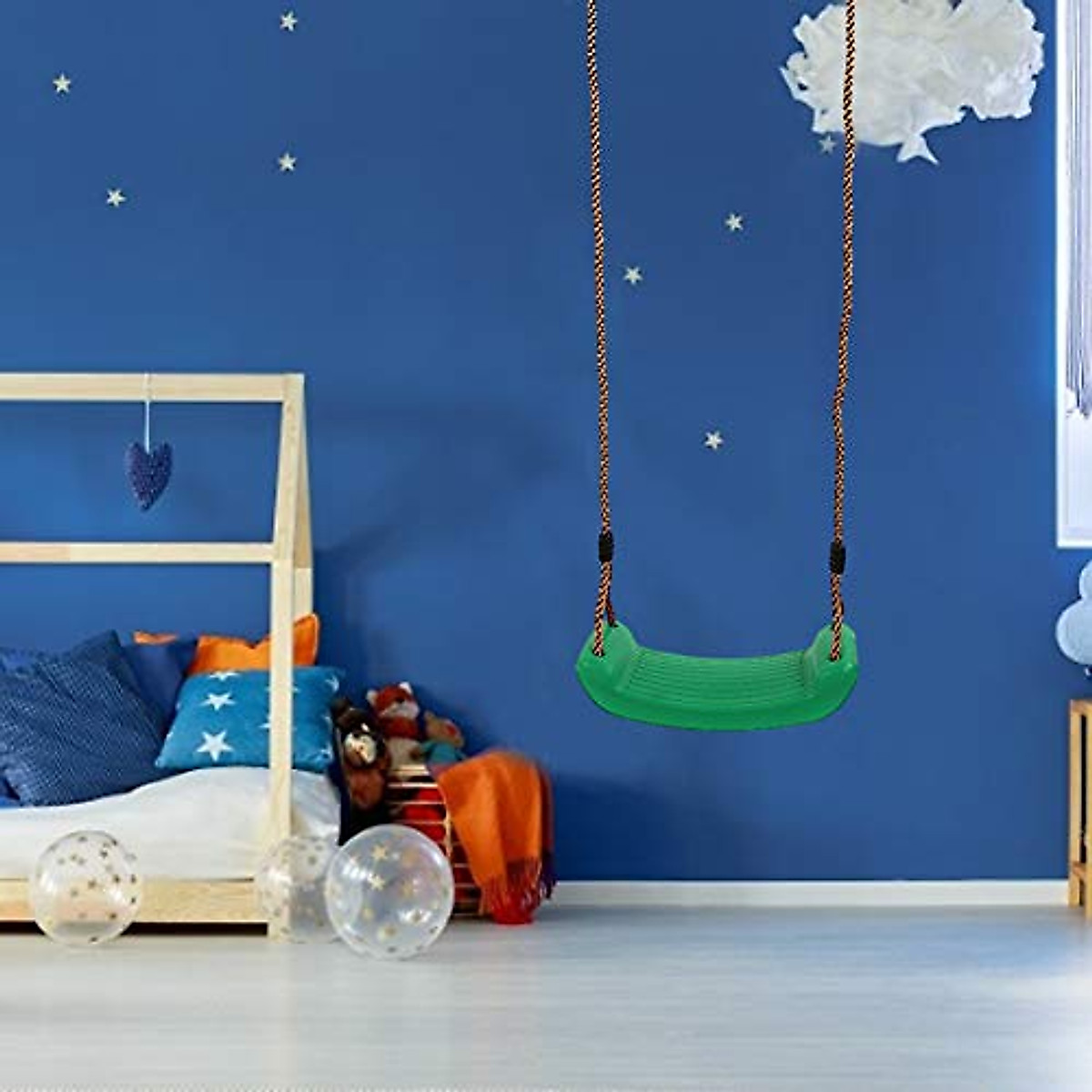 Childrens Garden Swing Seat, Stable PVC Kids Swing Seat Replacement, Plastic Swing Seat for Children, Easy Installindoor, Rope Swing for Adults & Kids, Weatherproof Garden Accessories(Red)