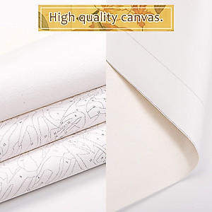 AnyDesign DIY Painting by Number Kits 16x20 inch Canvas Acrylic Filling Painting by Number Fall Pumpkin Oil painting Autumn Harvest Maple Leaves Farmhouse Painting Decor for Adults Kids Beginner