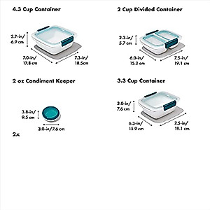 OXO Good Grips Prep & Go 10 Piece Set | Leakproof Food Storage | Ideal for leftovers, meal prep and work lunches | BPA Free | Microwave Safe | Dishwasher Safe | Freezer Safe | Odor and Stain Resistant