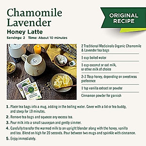 Traditional Medicinals Tea, Organic Chamomile & Lavendar, Stress Relief, 96 Tea Bags (6 Pack)