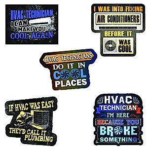 HVAC Stickers – Perfect for Any HVAC tech. Our Hard hat Stickers Include Images of HVAC Tools and Make Perfect HVAC Accessories. - Our Construction Stickers are Waterproof Vinyl Stickers. Pack of 14
