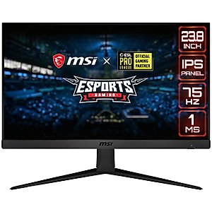 MSI 24” FHD (1920 x 1080) Non-Glare with Super Narrow Bezel 75Hz 1ms 16:9 HDMI/DP AMD Radeon FreeSync IPS Gaming Monitor (OPTIX G241V E2) (Renewed)