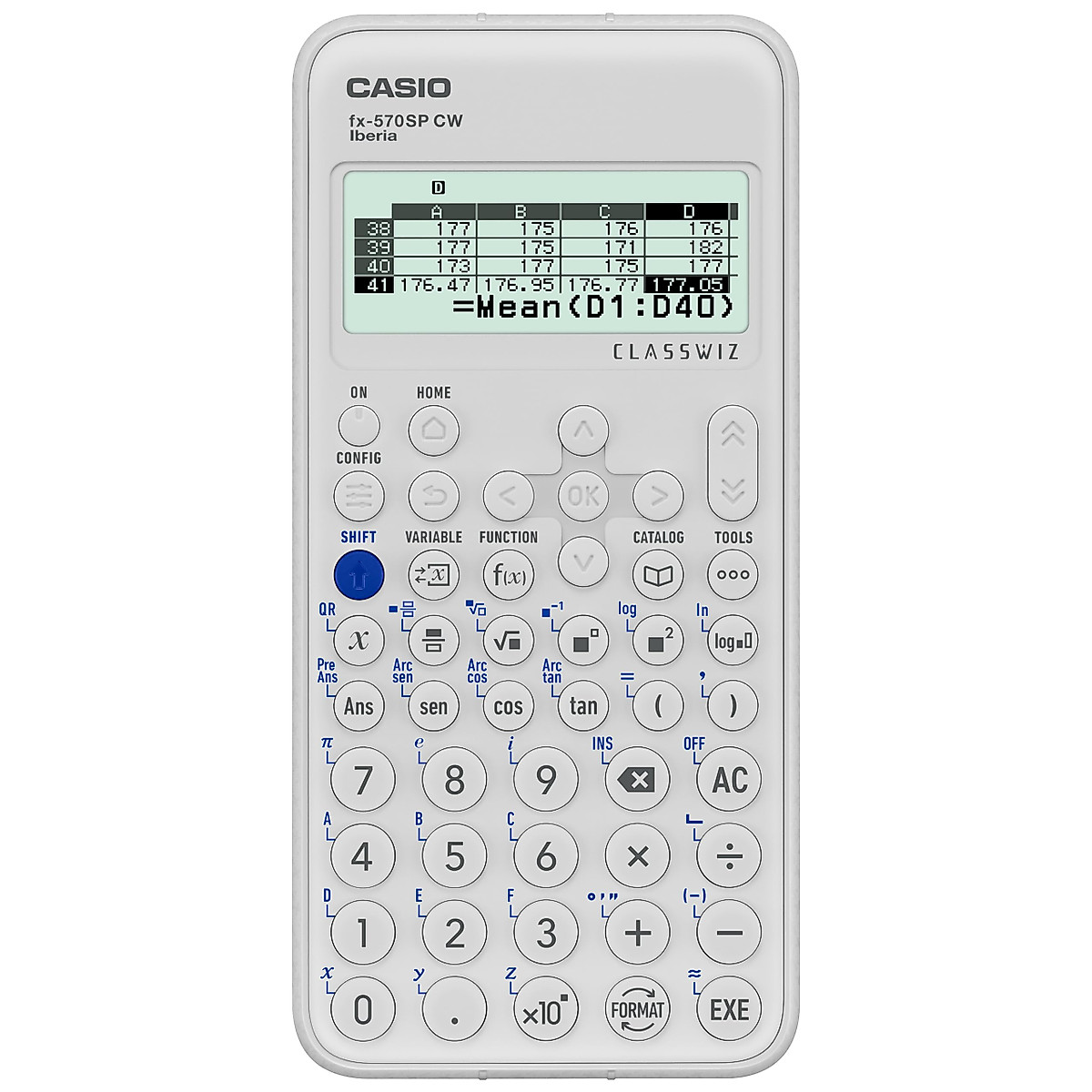 Casio FX-570SP CW – Scientific Calculator, Recommended for Spanish and Portuguese Curriculum, 5 Languages, Over 560 Functions, White