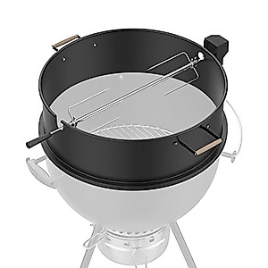 LS'BABQ 22.5 Inch Charcoal Kettle Rotisserie Kit for Weber 22 Inch and 22.5 Inch Kettle Grill, and Other Similar Size Grills,Heavy Duty Grill Rotisserie Kit for Cooking