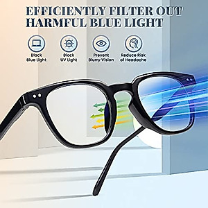 livho 3 pack Acetate Blue Light Blocking Glasses Men Women, Fashion Computer Gaming Glasses Anti Eye Strain Eyewear w/Case