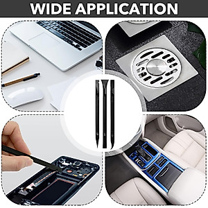 Domthent 9PCS Plastic Scraper Tool,Lottery Ticket Scratcher Tool,Multipurpose Label Scraper for Tight Spaces,Scratch Free Plastic Scraper for Remove Stickers, Food, Dirt, Labels, Oil Stains(Black) (9)