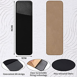 Chinco 4 Pack Adhesive Pen Holder for Notebook Easy to Remove Notebook Pen Holder Black Journal Pen Holder Stick on Pen Holder Reusable Pen Sleeve Pouch for Hardcover Journals, Notebooks, Pad