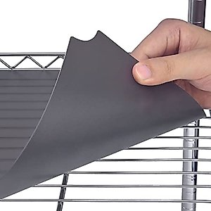 Slendor Wire Shelf Liner Value Pack of 5 Heavy Duty Waterproof Non-Adhesive Industrial Strength Plastic Mats for Tier Shelving Unit, 18 x 48 Inch Gray