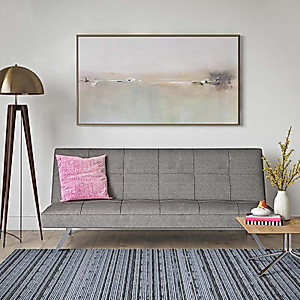KNAMOTL Convertible Folding Futon Sofa Bed, Lounge Chair Single Bed, Modern Sofa Bed with Metal Frame and Stainless Leg for Living Room Bedroom Office, Grey