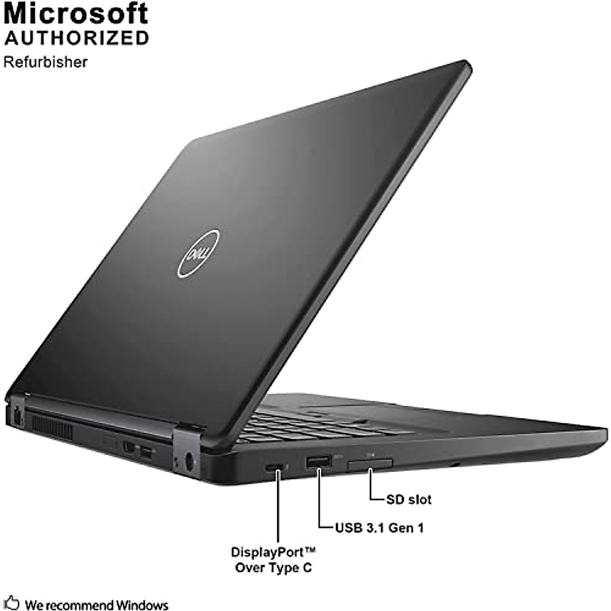 Dell Latitude 5490 Business Laptop 14" FHD (1920x1080) Display, Intel Core i7-8650 8M Cache Up to 4.20 GHz, 16GB DDR4 RAM 960GB SSD, Backlit Keyboard Wi-Fi Bluetooth Windows 10 Pro (Renewed)