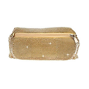 Rkrouco Rhinestone Purse Sparkly Bag Diamond Purses for Women Evening Prom Rhinestone Handbag Hobo Bag-Gold