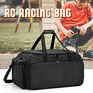 DSLEAF RC Storage Bag for 1/8 & 1/10 Car, Protective RC Carry Case with Multi Pockets for Batteries, Charger, Tools and other Accessories (Patent Design)
