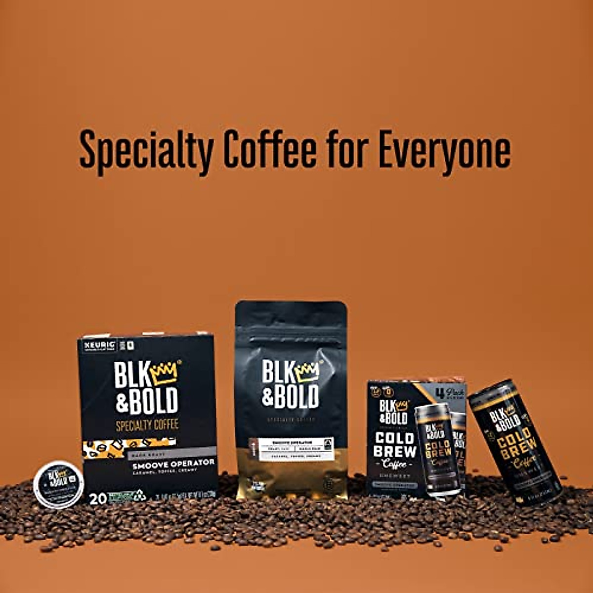Blk & Bold Smoove Operator | Dark Roast | Keurig K-Cup Coffee Pods | Fair Trade Certified Specialty Coffee | B Corp | Black Owned Business | 60 Pods