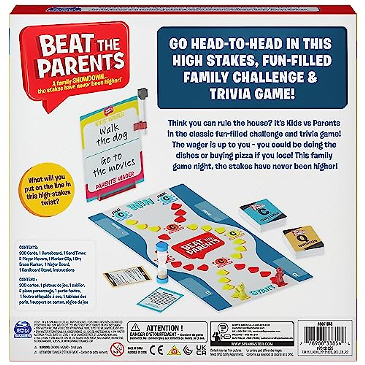 SPIN MASTER GAMES Beat The Parents Classic Family Trivia Game, Kids vs Parents for Ages 6 and up