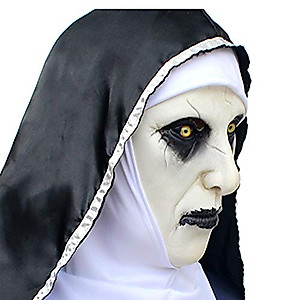 ABETER Scary Halloween Horror Mask, Creepy evil mask, Terrifying Halloween Costume Party Props Clearance (Nun mask)